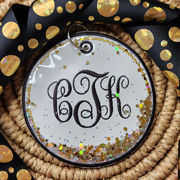Glitter Bag Tag Embroidery Design