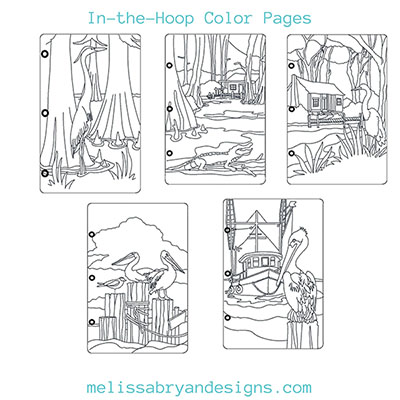 ITH Embroidery Color Pages Swamp Design Set