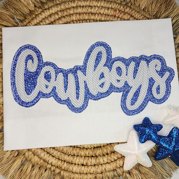 Cowboys Double Applique Embroidery Design