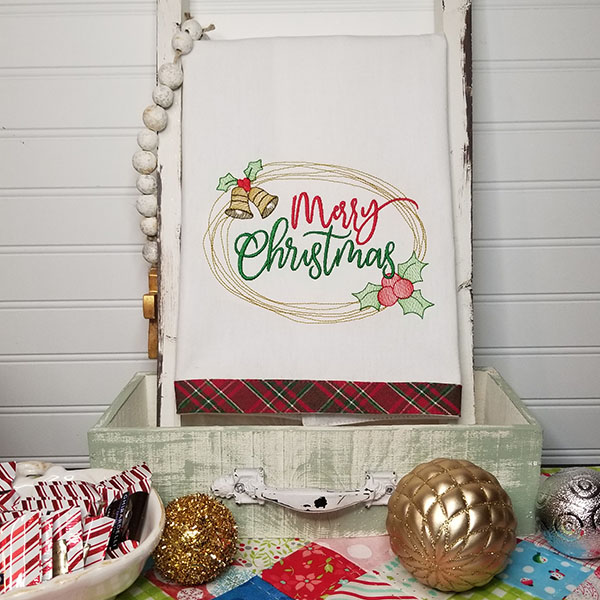 Merry Christmas Frame Embroidery Design for Machine Embroidery