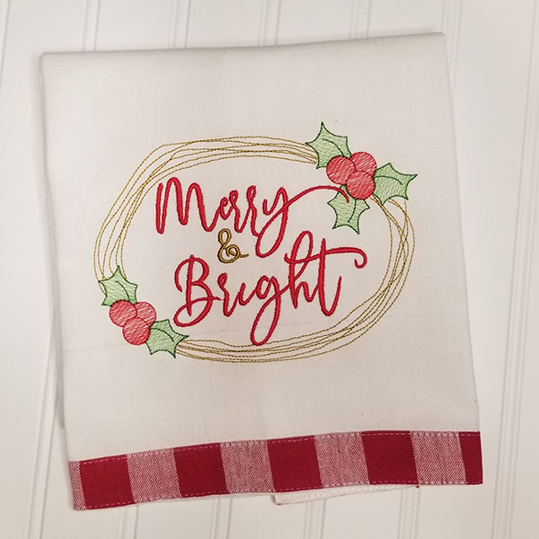 Christmas Frame Machine Embroidery Design - Merry & Bright Christmas ...