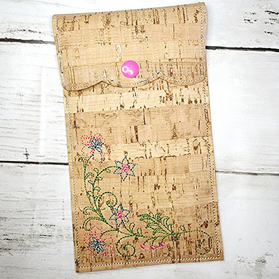 In the Hoop Embroidery Phone Case with Scallop Edge and Flowers for ...