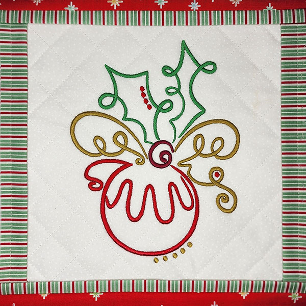 Swirly Christmas Ball Embroidery Design for Machine Embroidery with ...