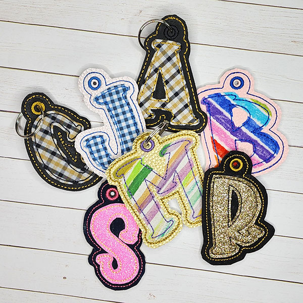 In the Hoop Embroidery Key Fob Font Set