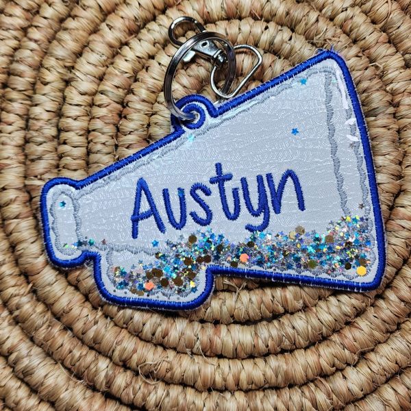 Cheer Glitter Bag Tag Embroidery Design