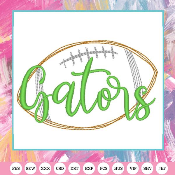 Gators Football Machine Embroidery Design File Pocket T-shirt