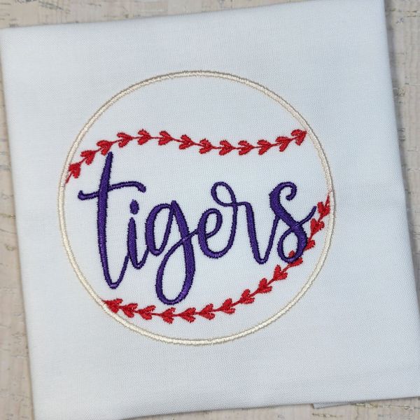 Tigers Baseball Machine Embroidery Design File Pocket T-shirt